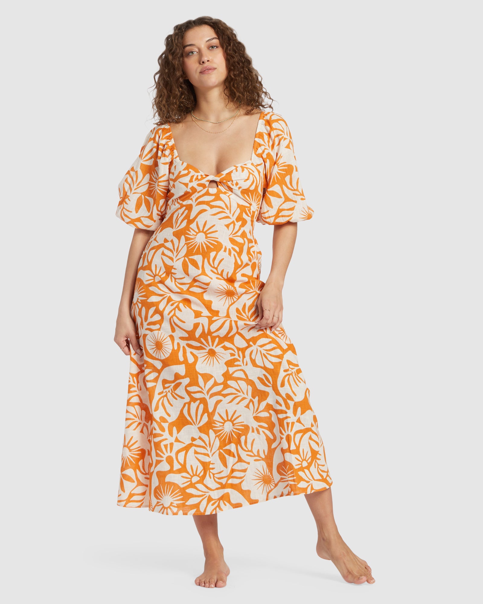 Womens Paradise Cove Midi Dress - DRIED MANGO | Billabong AU