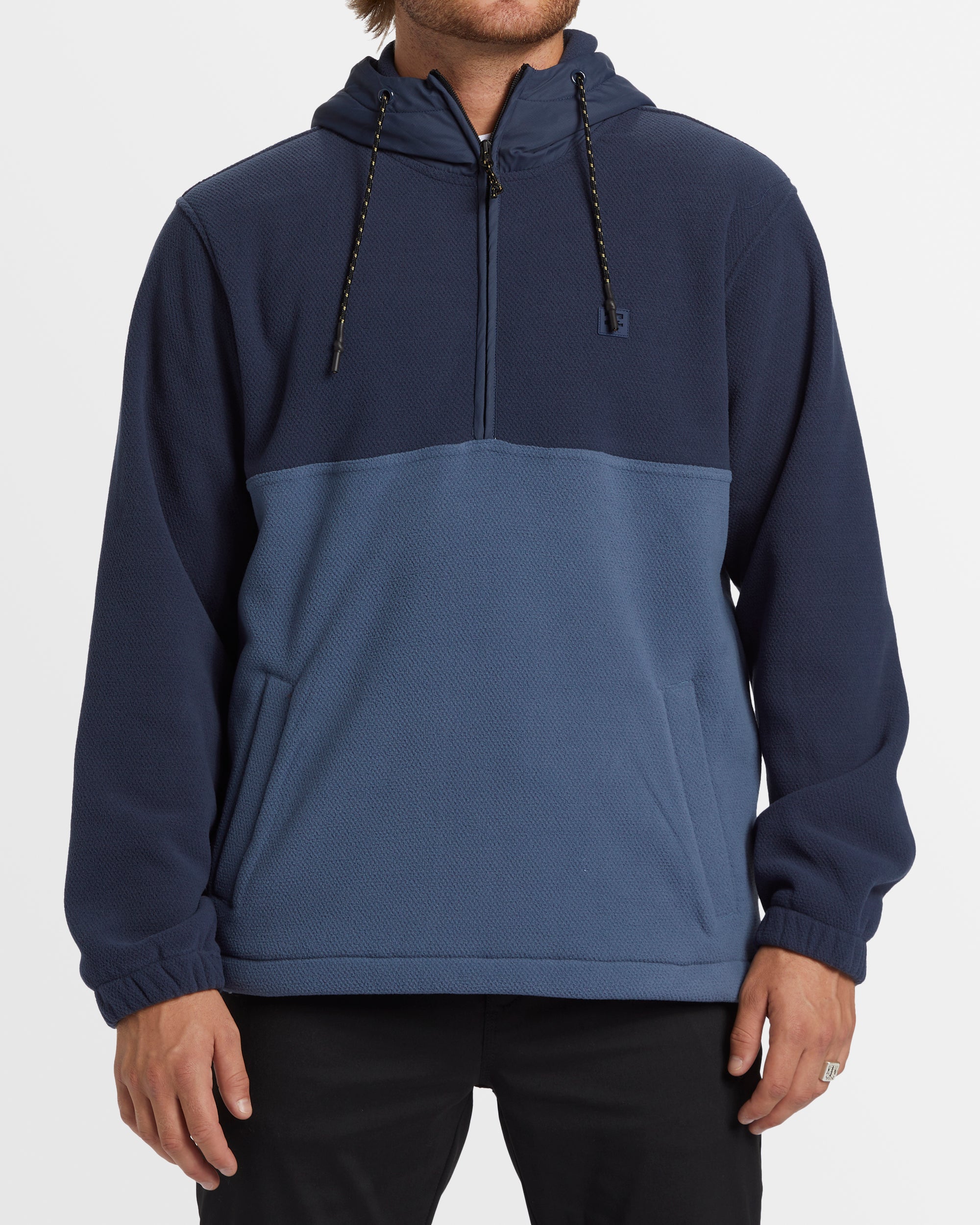 Mens A/Div Boundary Hooded Half Zip Fleece Pullover - DUSTY NAVY ...