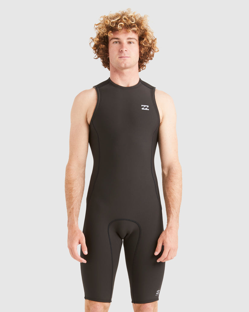 Mens 2/2mm Absolute FL Short John Springsuit - BLACK | Billabong AU